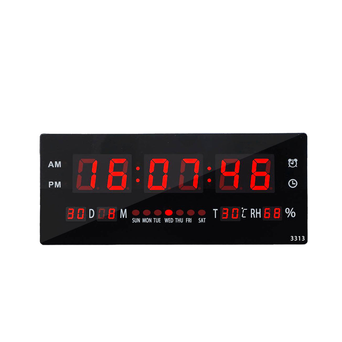Digital Home Large Big Jumbo LED Wall Desk Clock With Calendar Tempera ...