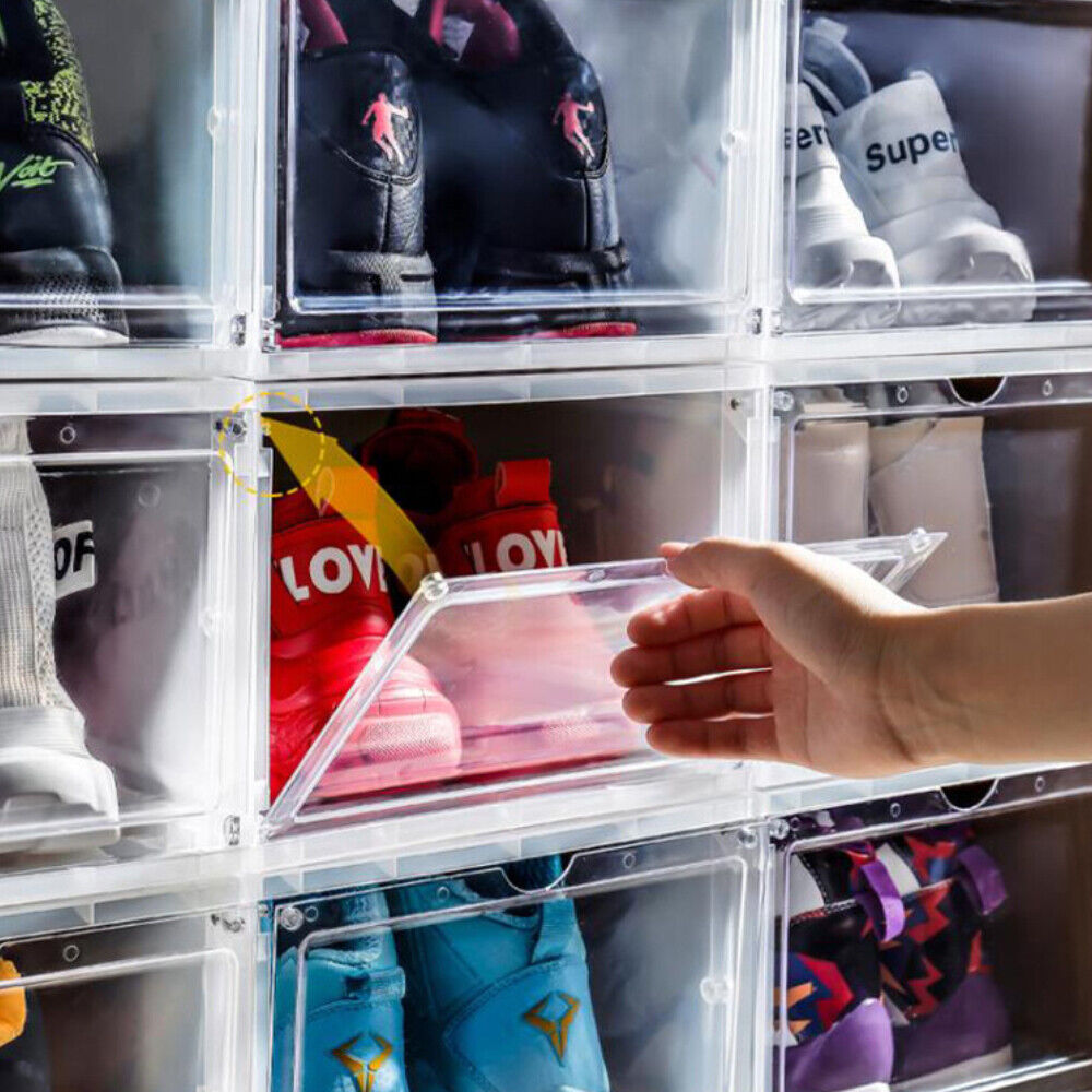 10x Shoe Drawer Shoe Cases Box Rack Storage Cabinet Plastic Boxes ...