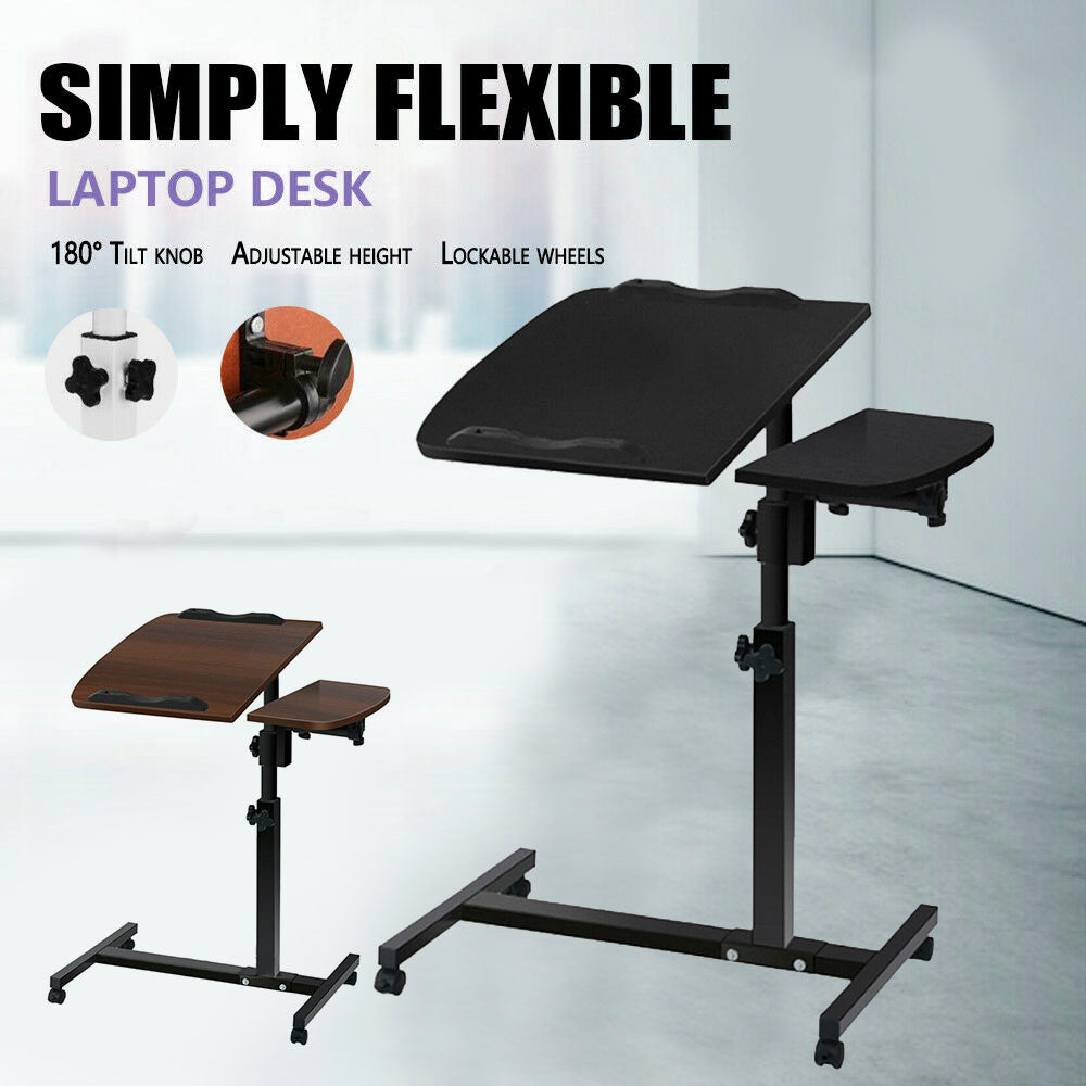 Laptop Desk Portable Mobile Computer Table Stand Adjustable Bed Study ...