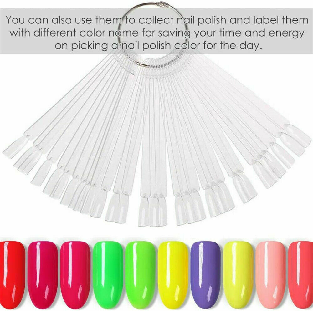 200x Swatch Sticks False Fake Nail Polish Color Display Wheel Chart Ri ...