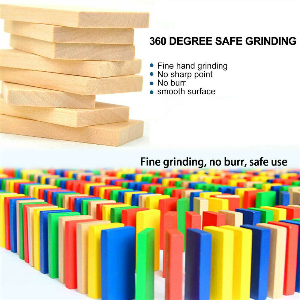 120pcs Wooden Dominos Building Blocks Tiles Tumbling Knock Down Toys K ...